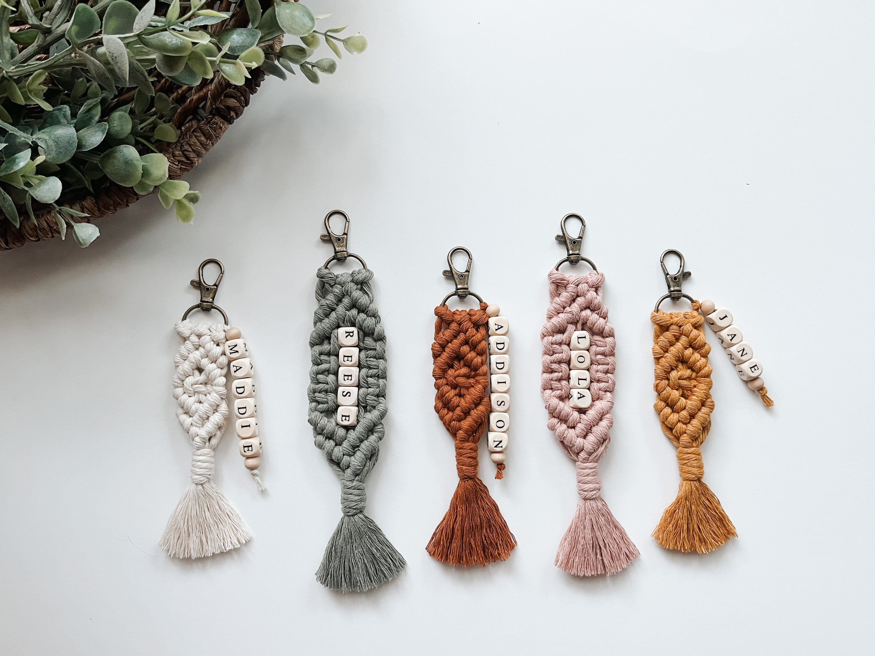 Macrame Keychain Personalized Keychain Christmas Gift - Etsy