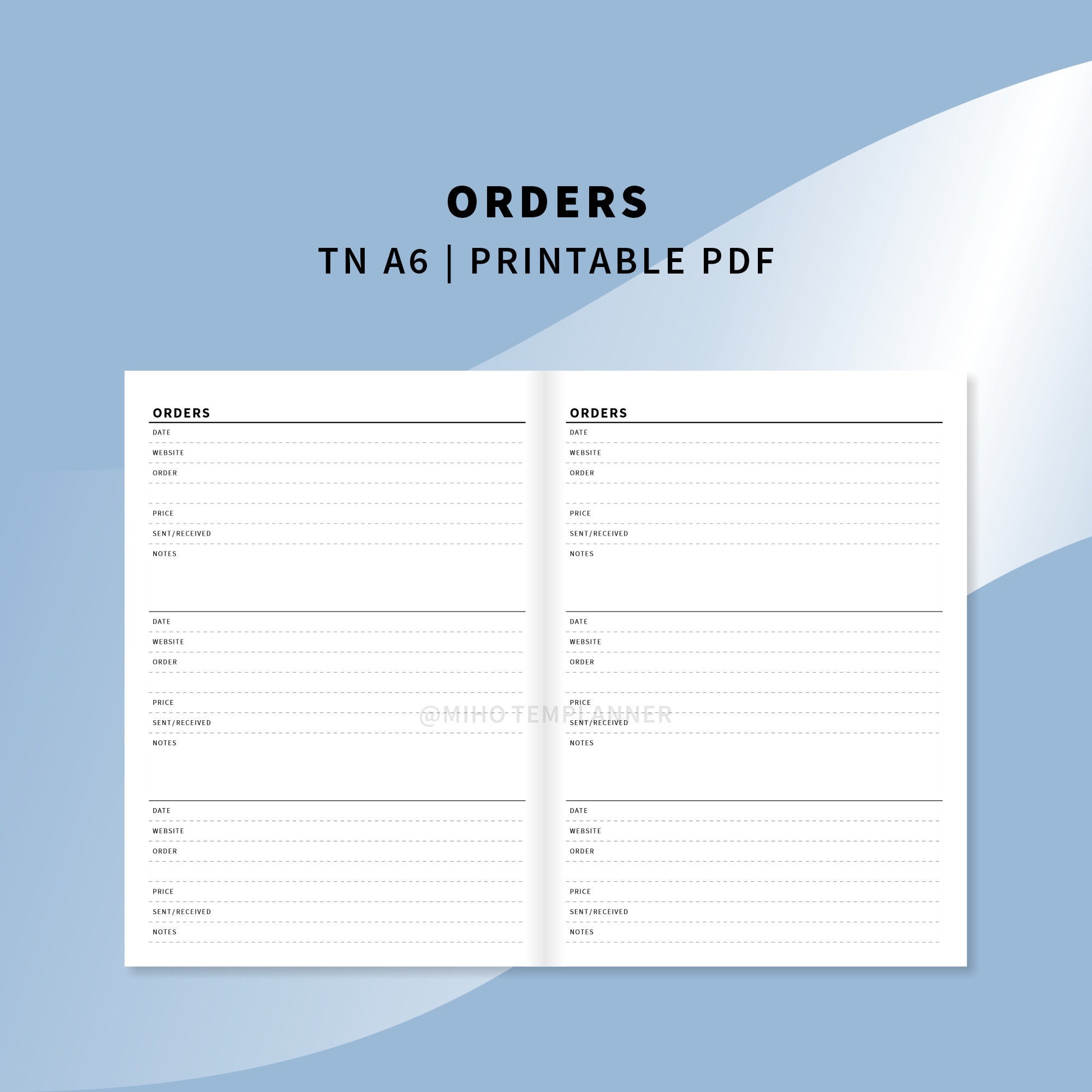 Order Tracker Printable TN Standard Paper Calendars & Planners etna.com.pe