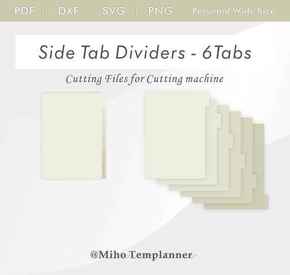 6 Blank Tabbed Dashboards Personal Wide Editable Dividers Template PDF ...