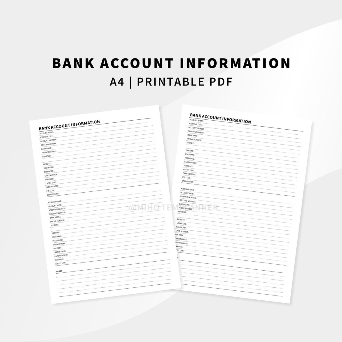Bank account tracker printable - rekazap