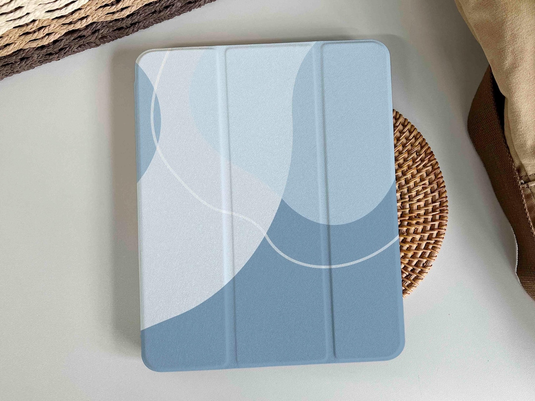 Blue Gradient Block Magnetic Smart Case Cover iPad 9 Case, iPad Mini 6 ...