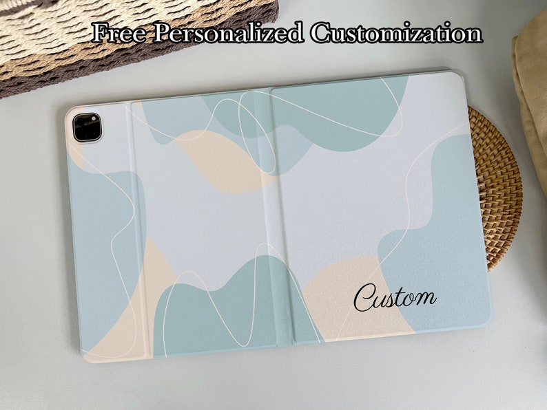 Light Blue Line Art Magnetic Smart Case Cover Ipad 9 Case - Etsy