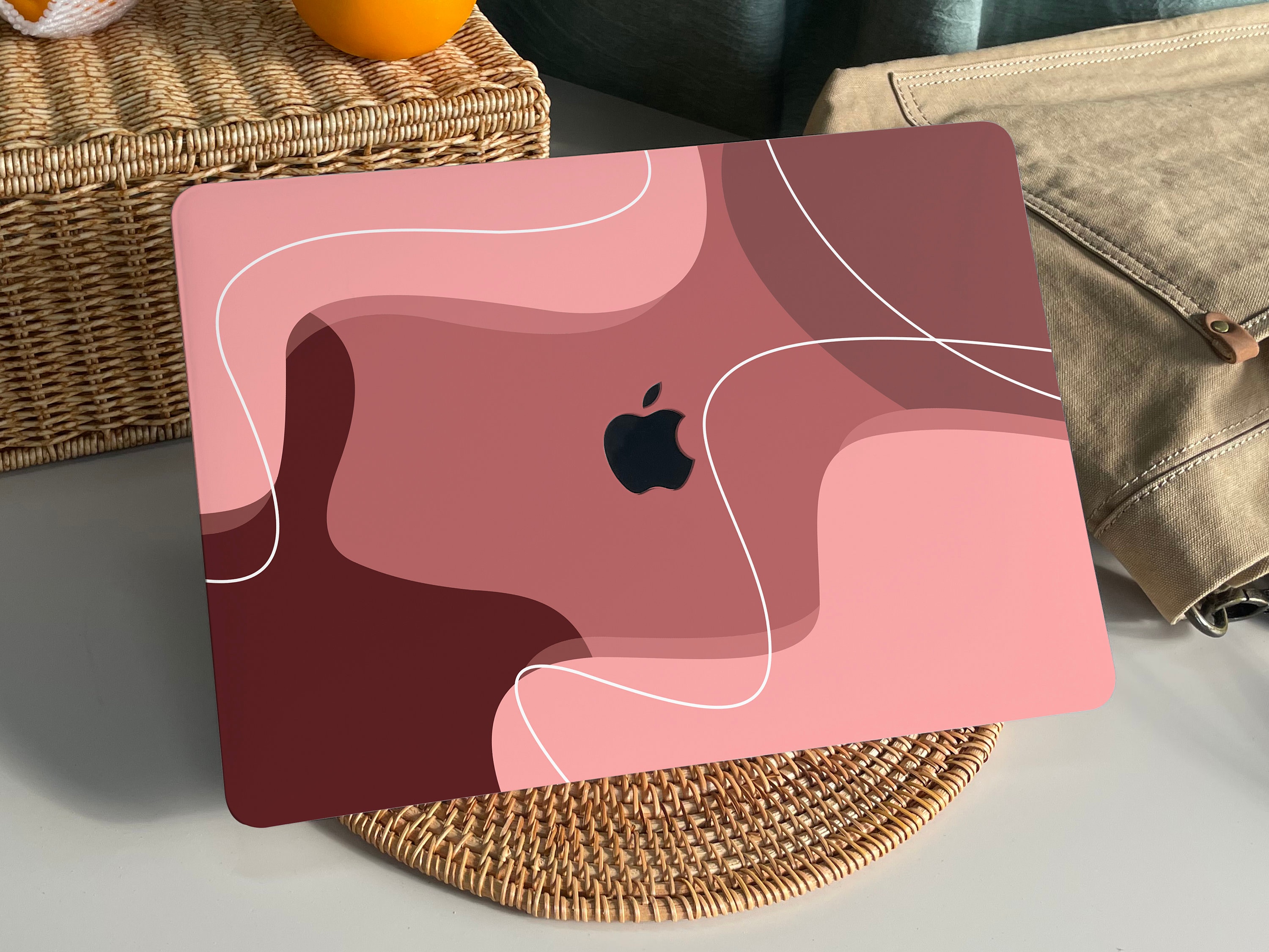 Berry Red Line Art MacBook Case Protect Cover for MacBook Pro 14 Case ...