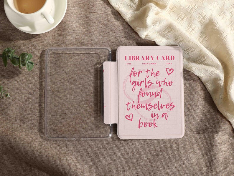 Pink Library Card Personalised Kindle Case for Kindle Paperwhite 5 ...
