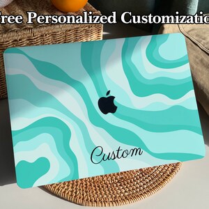 Light Sea Green Gradient Waves MacBook Case Protect Cover for MacBook ...