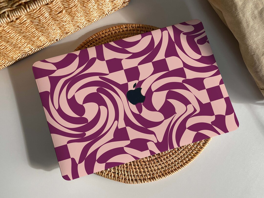Purple Checkerboard Vortex MacBook Case Protect Cover for MacBook Pro ...