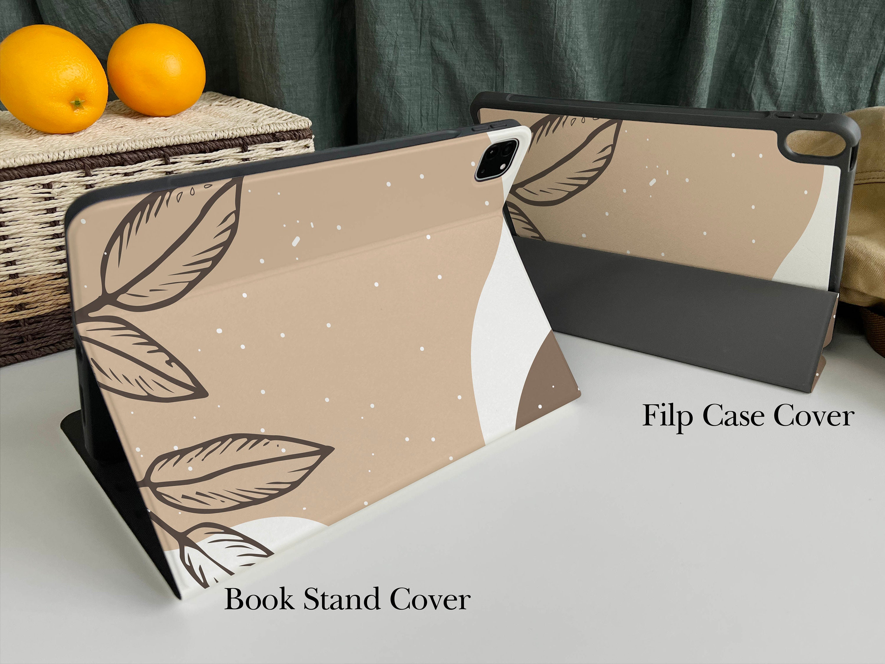 Brown Snowy Leaves Magnetic Smart Case Cover iPad 9 Case, iPad Mini 6 ...