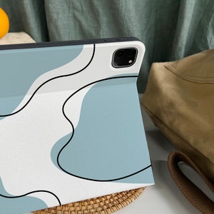 Line Patch Haze Blue Magnetic Smart Case Cover iPad 9 Case, iPad Mini 6 ...