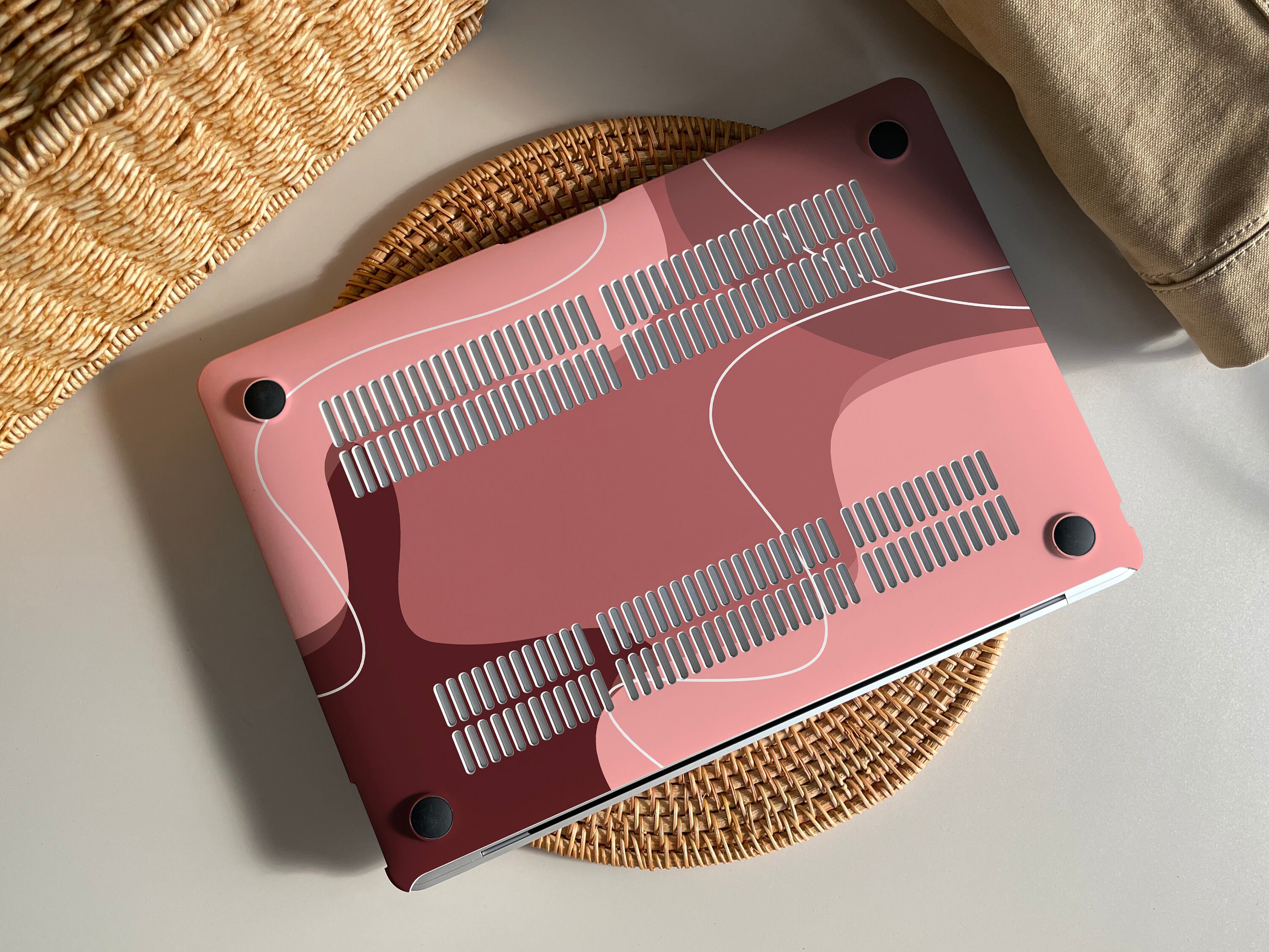 Berry Red Line Art MacBook Case Protect Cover for MacBook Pro 14 Case ...