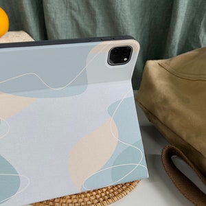 Light Blue Line Art Magnetic Smart Case Cover iPad 9 Case, iPad Mini 6 ...