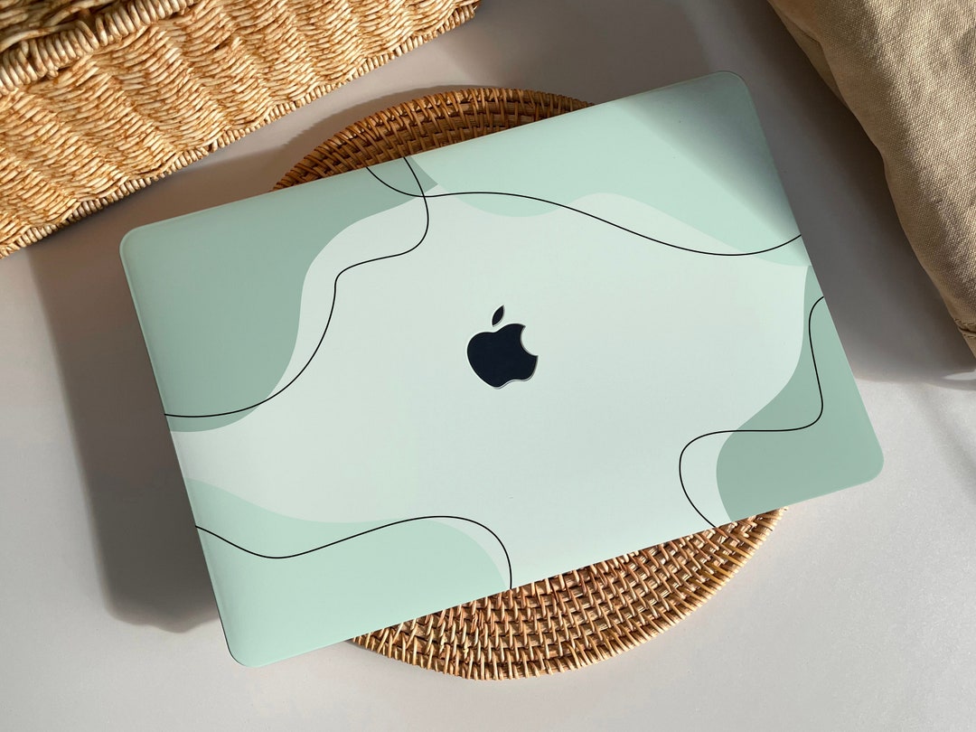 Mint Green Artistic Lines MacBook Case Protect Cover for MacBook Pro 14 ...