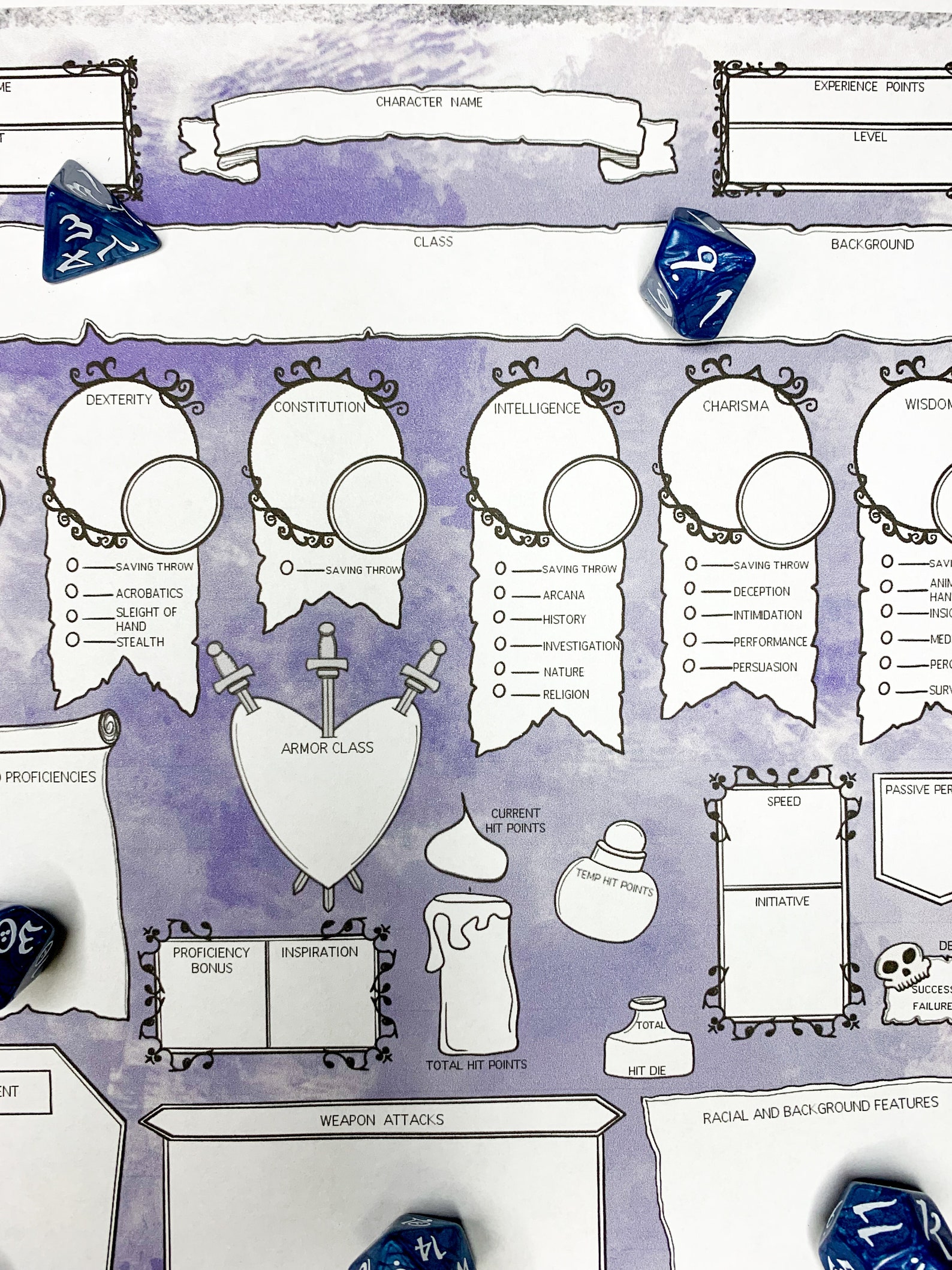 Gothic Manor Character Sheet for Dnd 5e - Etsy