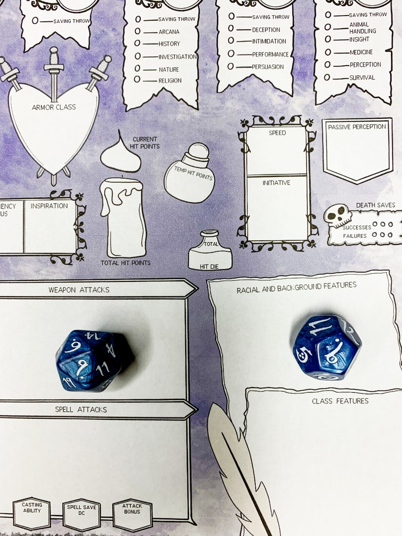Gothic Manor Character Sheet for Dnd 5e - Etsy
