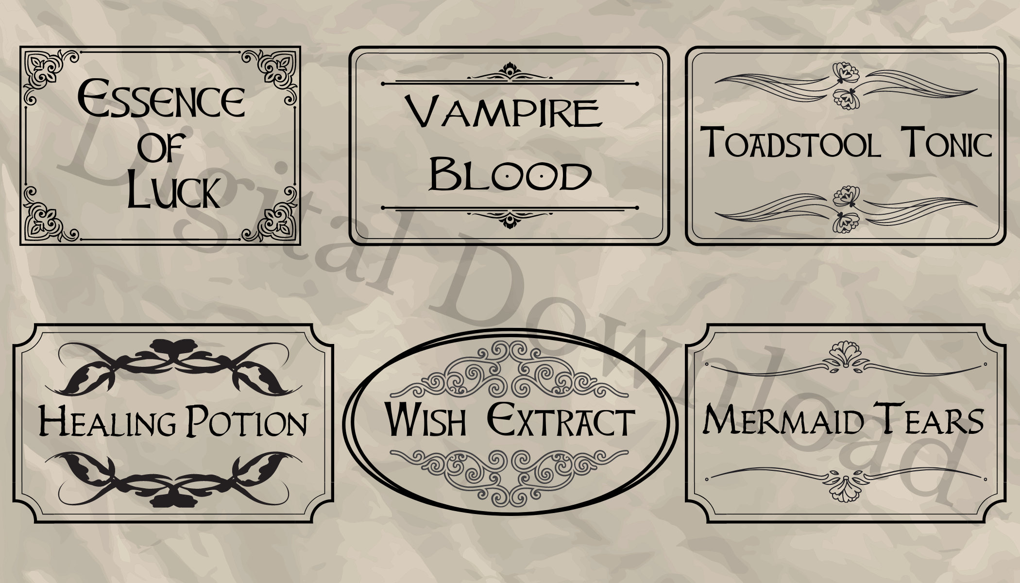 Potion Labels Digital Download Apothecary Labels Halloween | Etsy