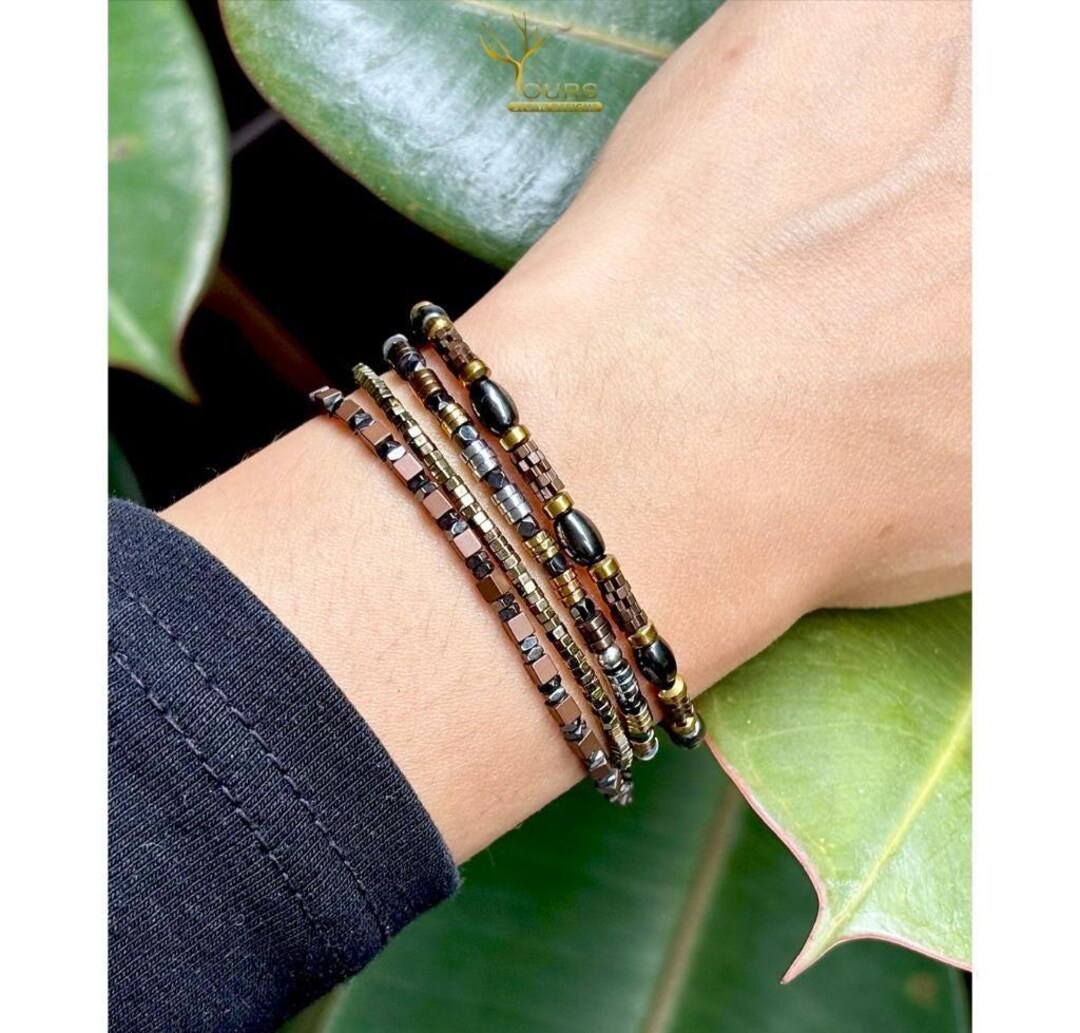 Genuine Hematite Bracelet for Men&women Grounding Stone Jewelry Root ...