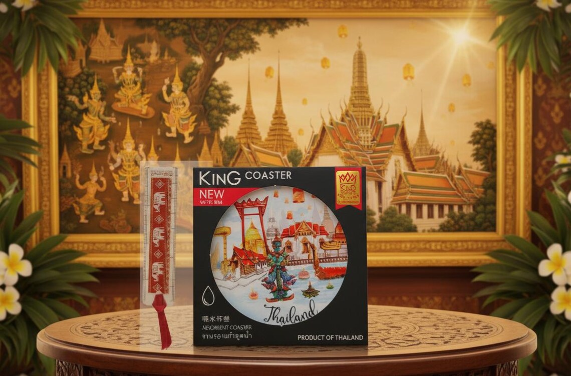 Thai Ceramic Art Coaster: Absorbent Drink Coaster, Cultural Ornament - Etsy
