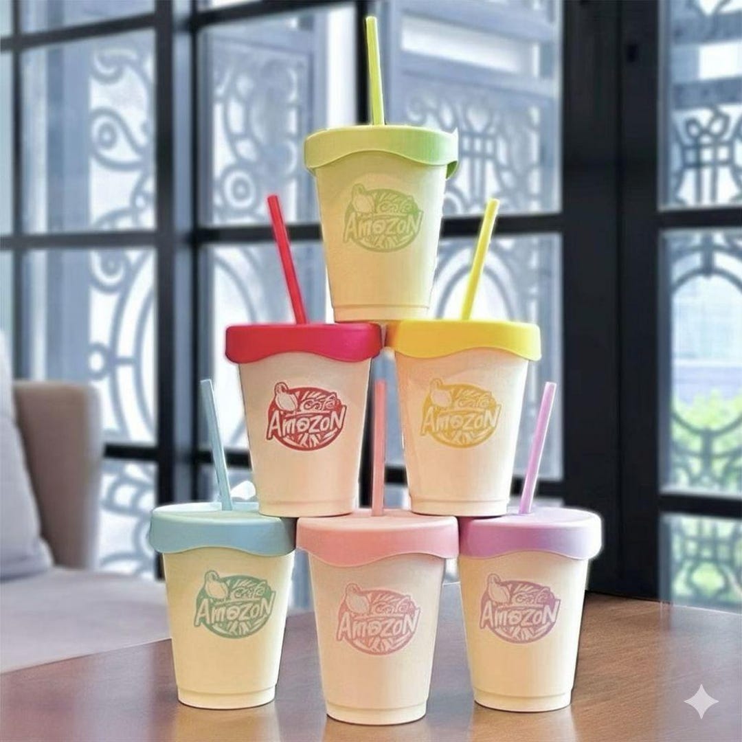 Rare Vintage Plastic Tumblers - Set of 6 Colorful Reusable Mugs - Etsy