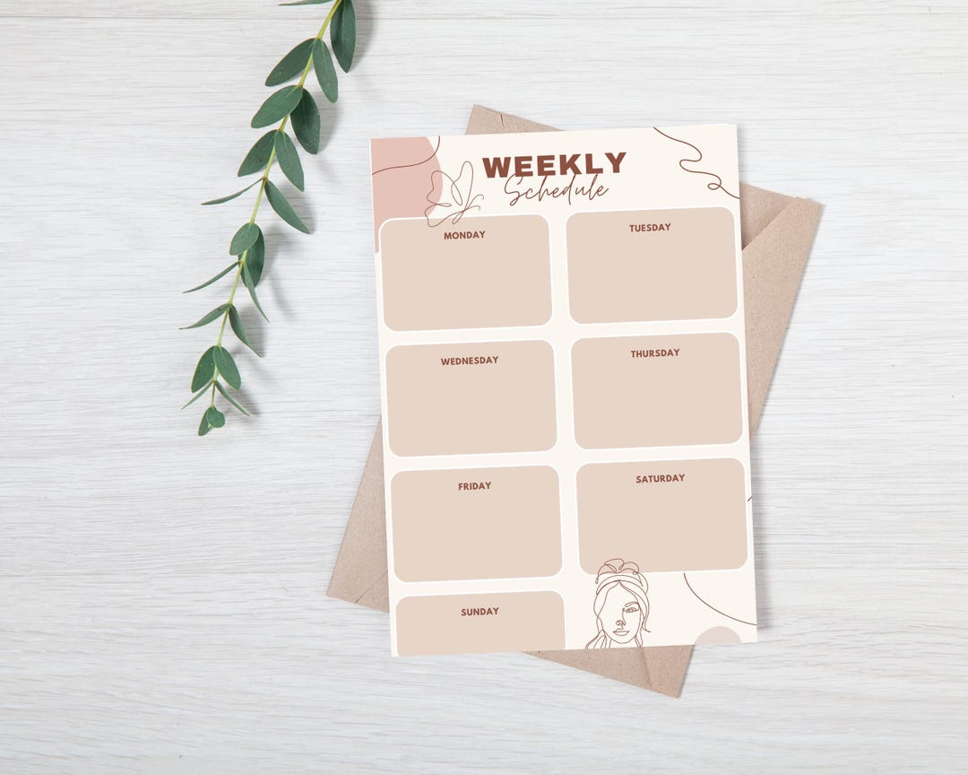 Weekly Planner Printable: Digital Download Schedule - Etsy