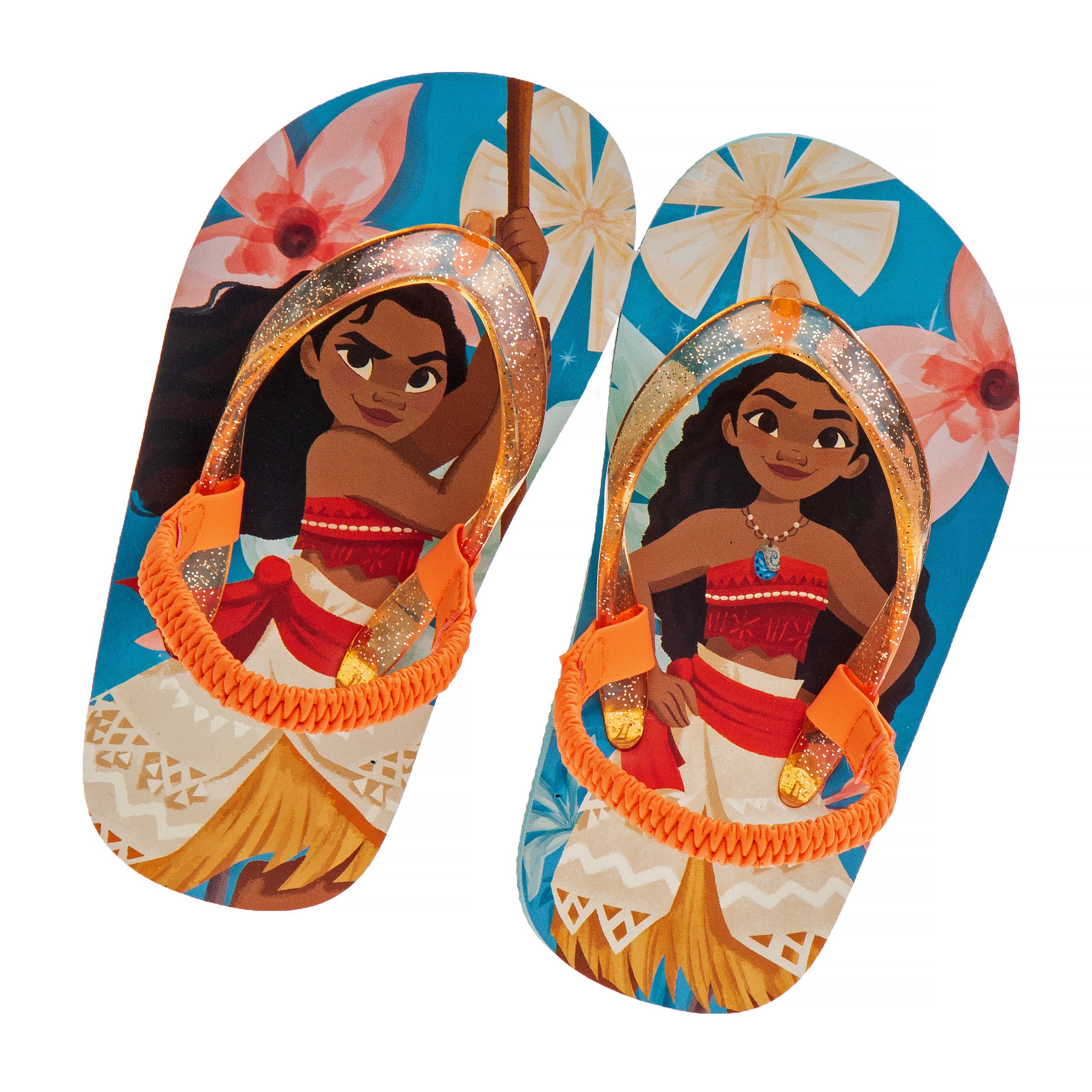 Moana Kids Girls Flip Flop Beach Home Strappy Sandals Toddler Dual Size ...
