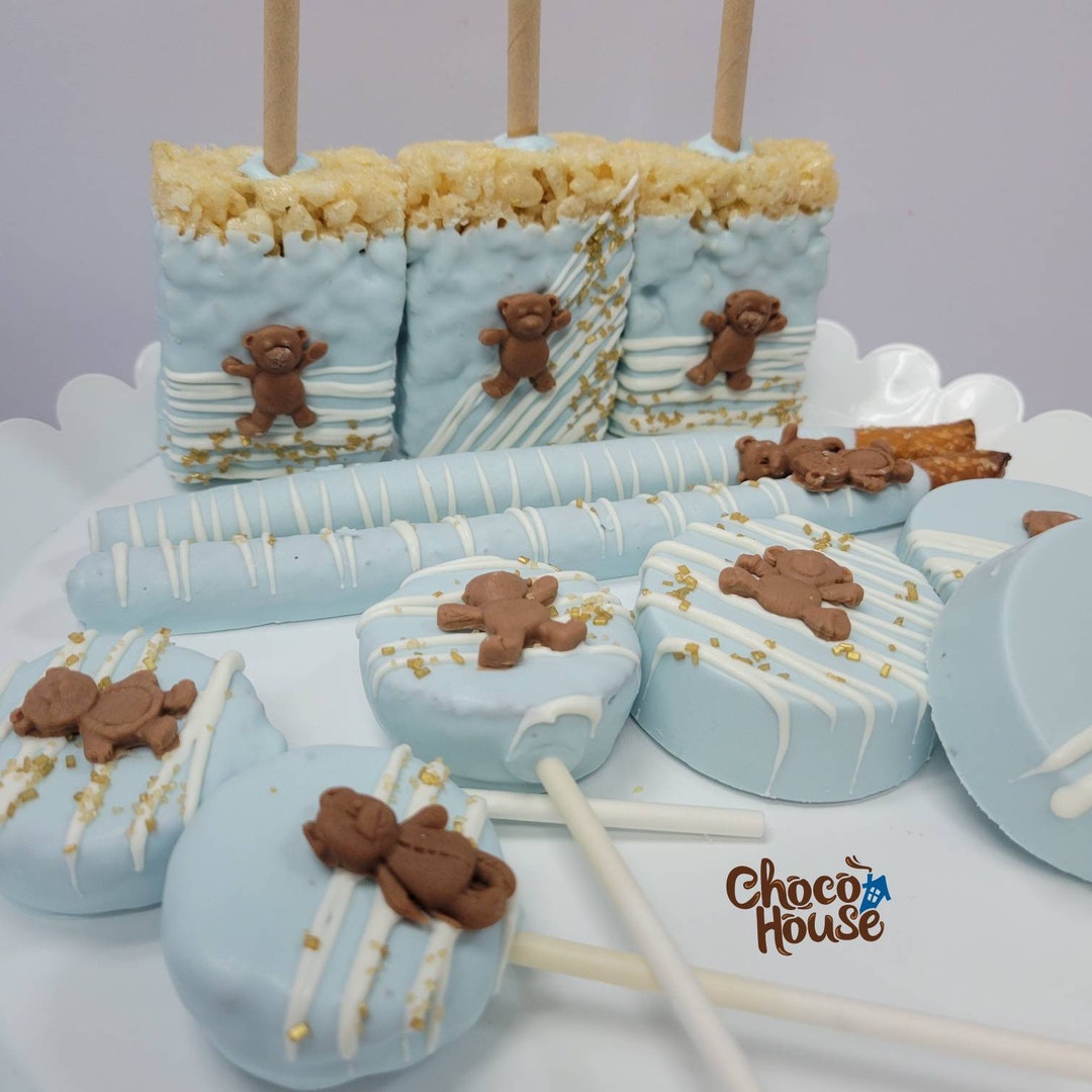 Teddy Bear Baby Shower Treats. Baby Boy. Desserts. 48 Pieces. - Etsy