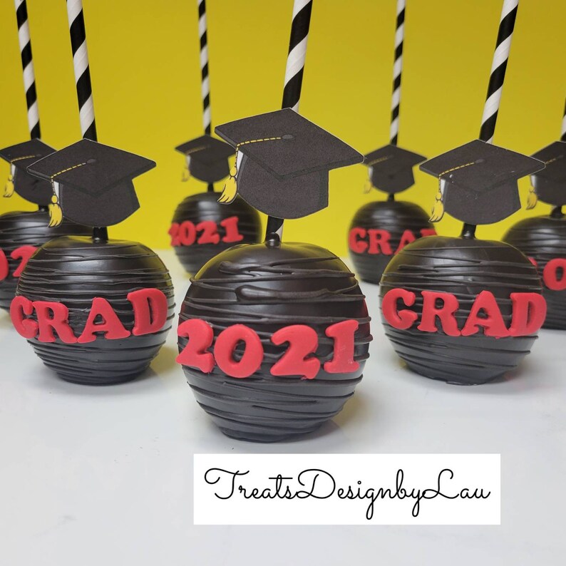 Graduation Chocolate candy apples/10 apples | Etsy