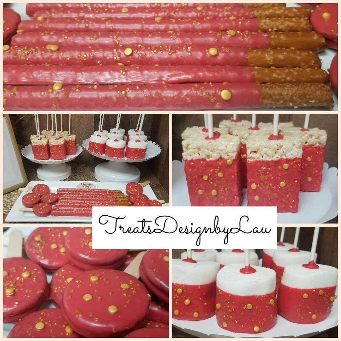 48ct Bundle for Candy Table. Red and Gold Sprinkles to Match | Etsy