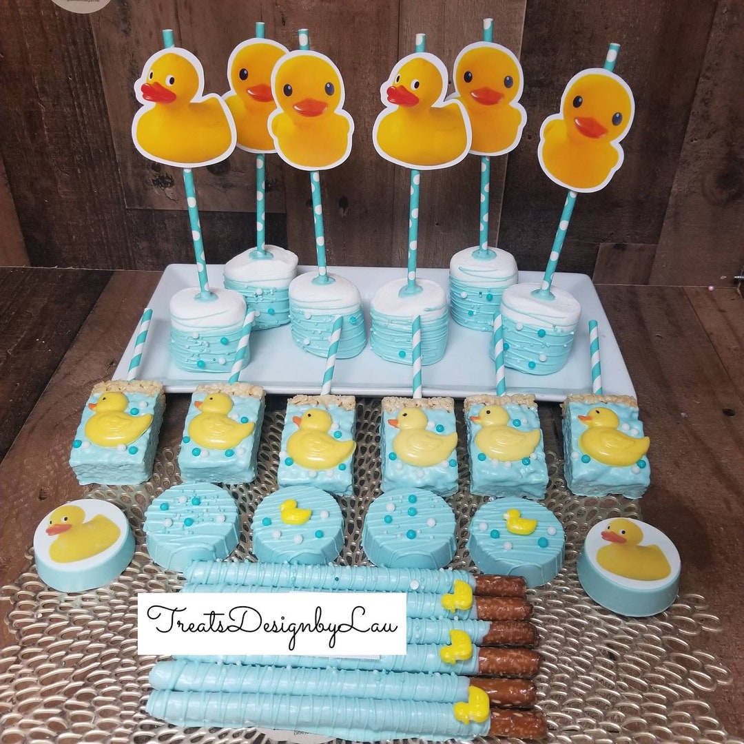 Baby Duck Rubber Duck Themed Treats Bundle. Baby Shower. 48 - Etsy