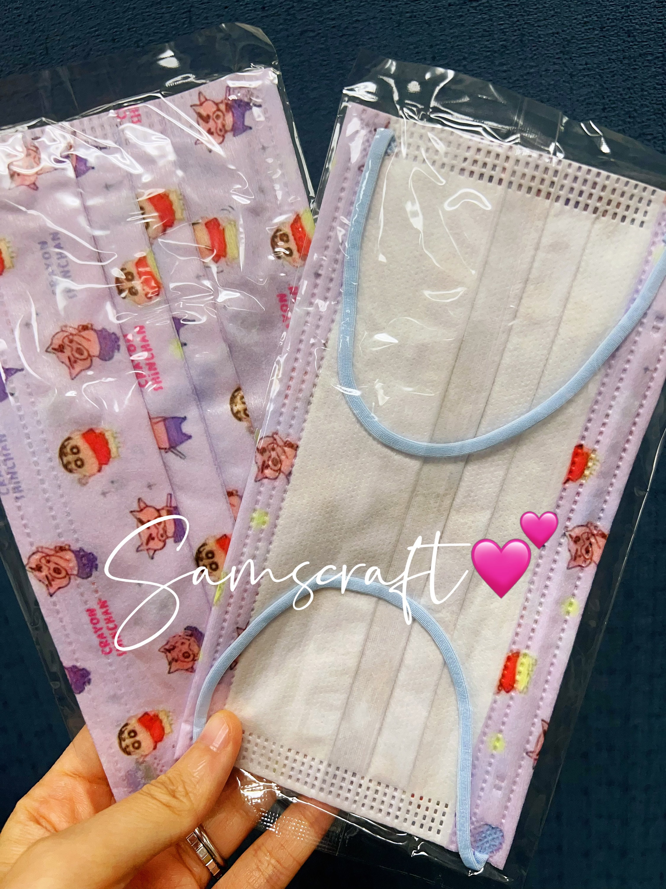 Crayon Shin Chan Disposable Face Masks - Adult Kawaii Cute Purple ...