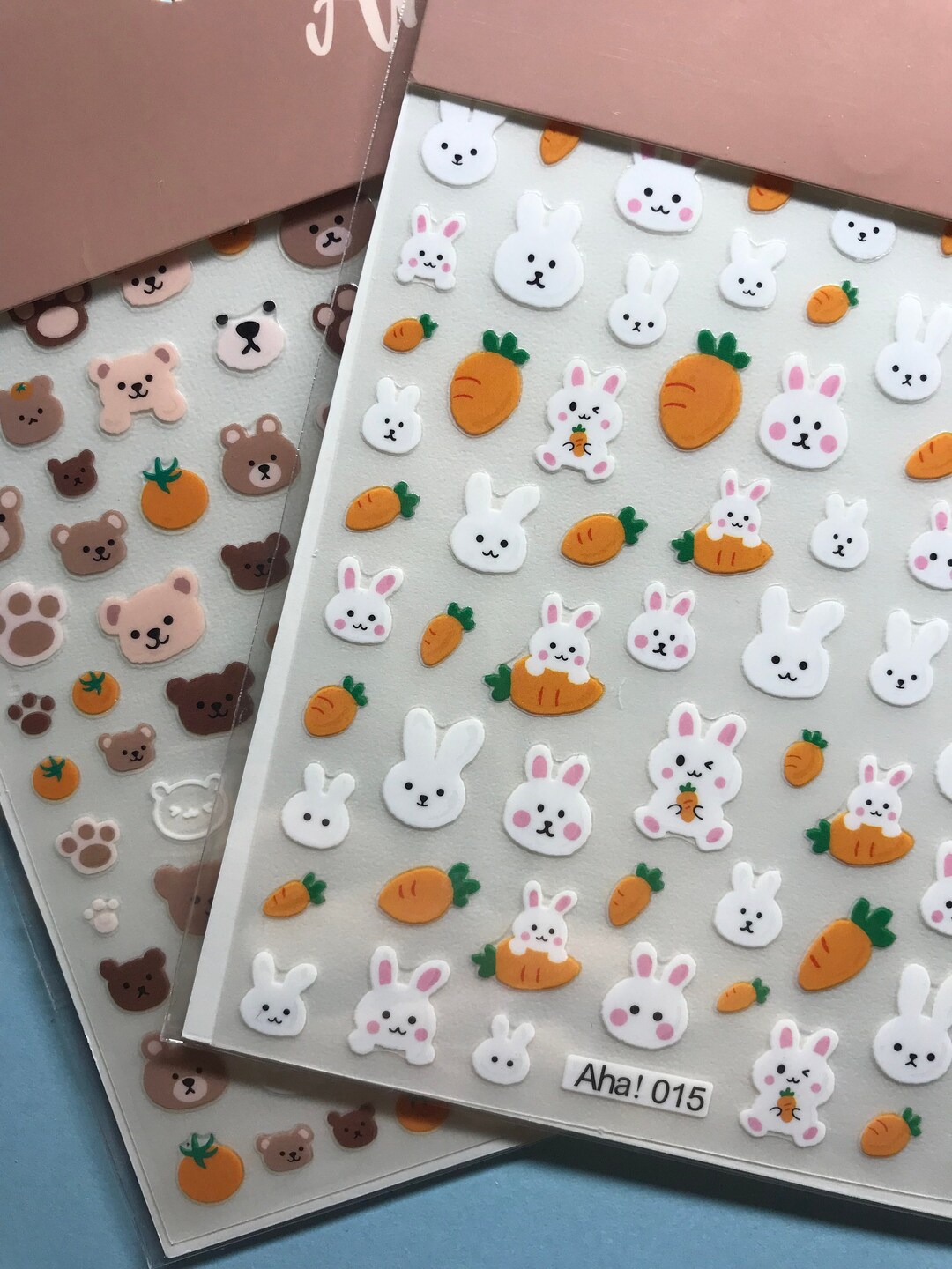 Y2K Cute Bear Rabbit Animal Nail Art Decal Stickers - Preschool Kids ...