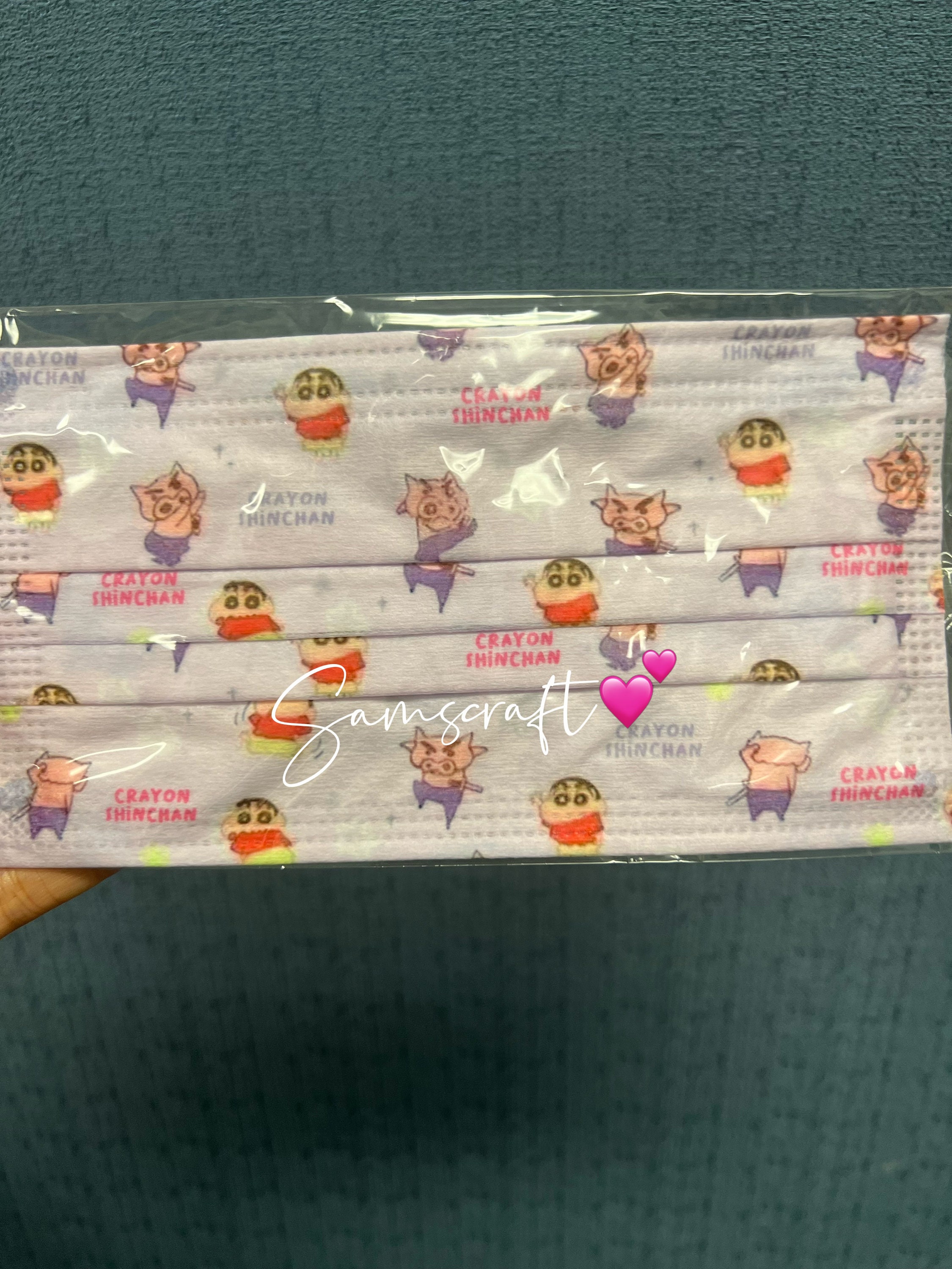 Crayon Shin Chan Disposable Face Masks - Adult Kawaii Cute Purple ...