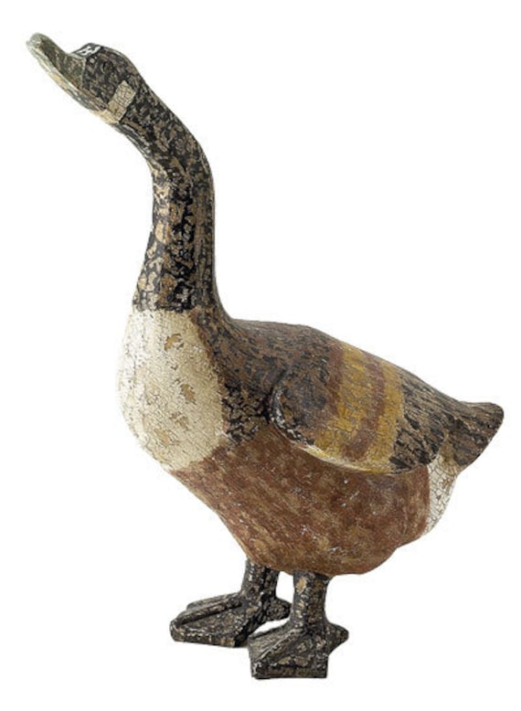 Antique Garden Goose Statue Head Up | Etsy