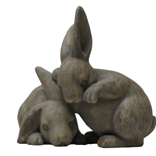 Rabbit Statue Garden Decor Statue Bunny Rabbits Statue - Etsy