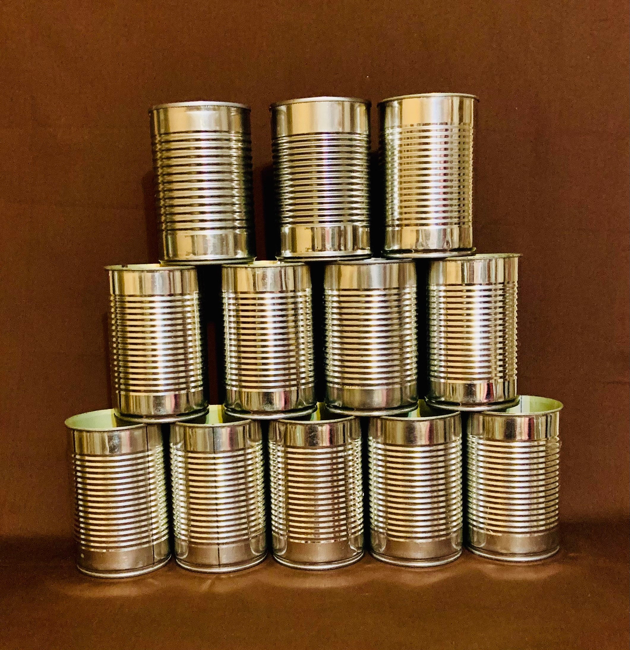 Tin Cans 4"x3", 12 Count, ROUND BOTTOM EDGE, Smooth Top Edges, Empty ...