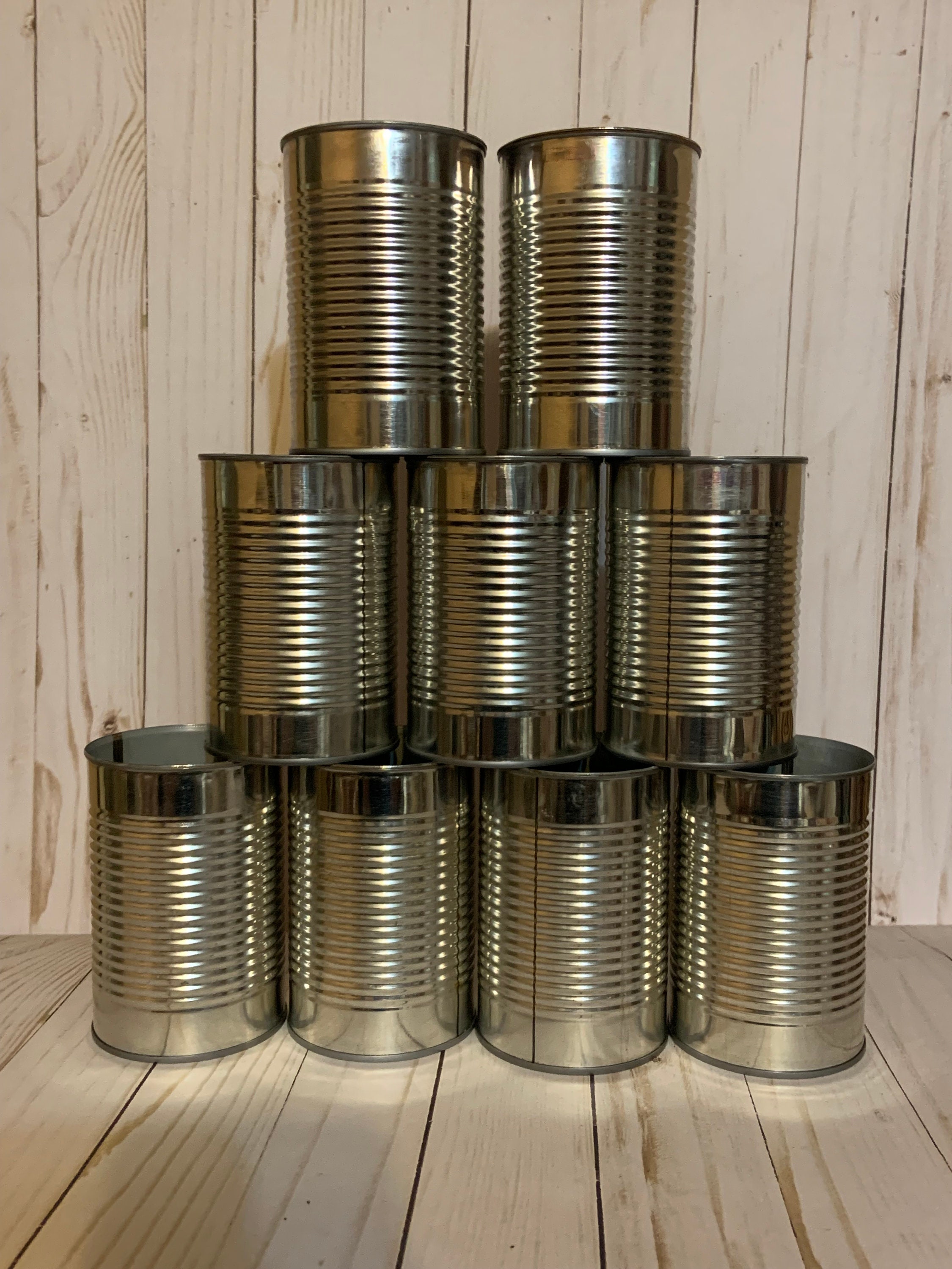 Tall Tin Can, 9 Count - 3.25"w, Height 4.5" SMOOTH EDGES - Etsy