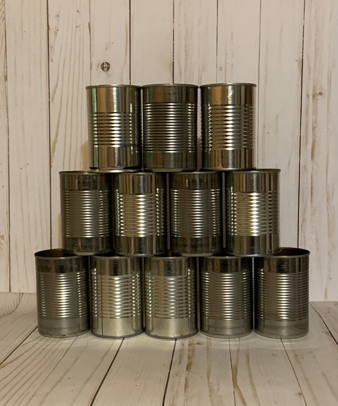 Tin Cans 4" X 2.5" , 12 Count, SMOOTH EDGES, Empty Soup / Veggie Cans ...