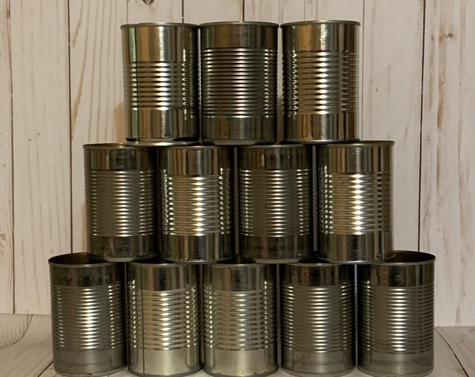 Tin Cans 4" X 2.5" , 12 Count, SMOOTH EDGES, Empty Soup / Veggie Cans ...