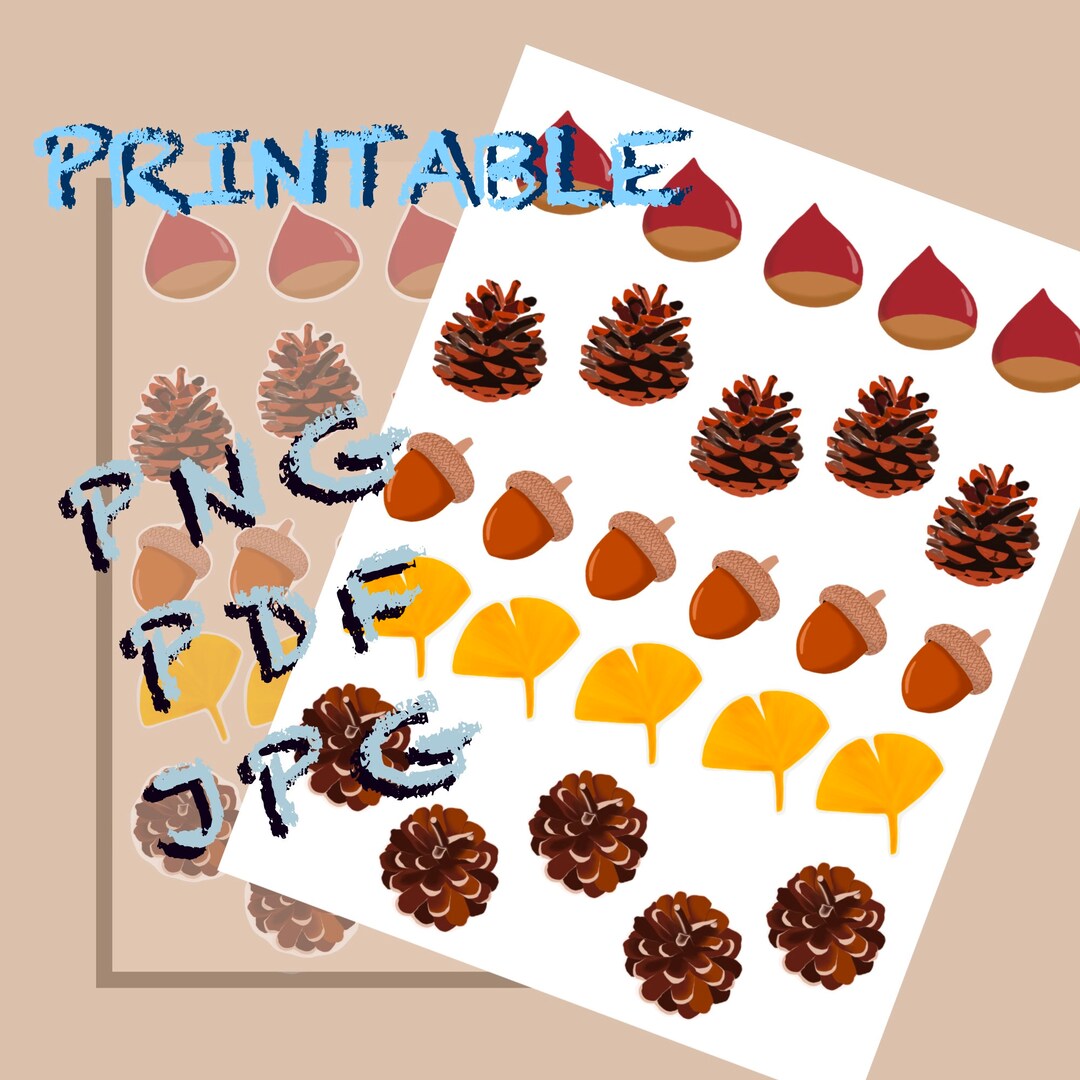 Printable Fall Sticker, Autumn Pdf Sticker, Season Sticker, Garden ...