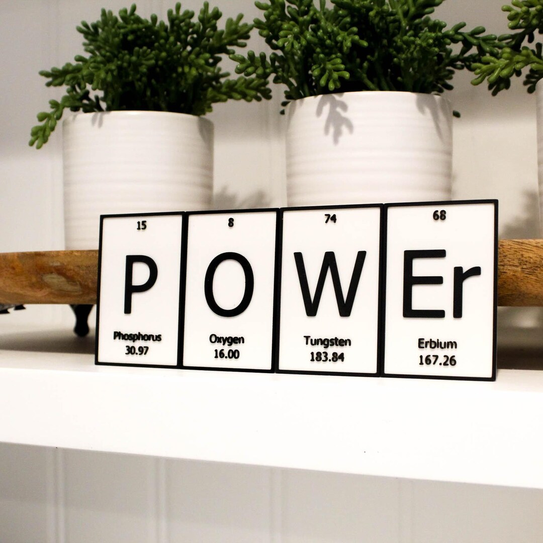 Power | Periodic Table of Elements Wall, Desk or Shelf Sign - Etsy UK