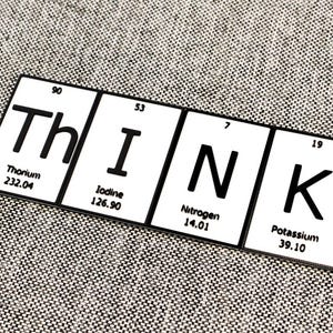 Think Periodic Table of Elements Wall, Desk or Shelf Sign - Etsy