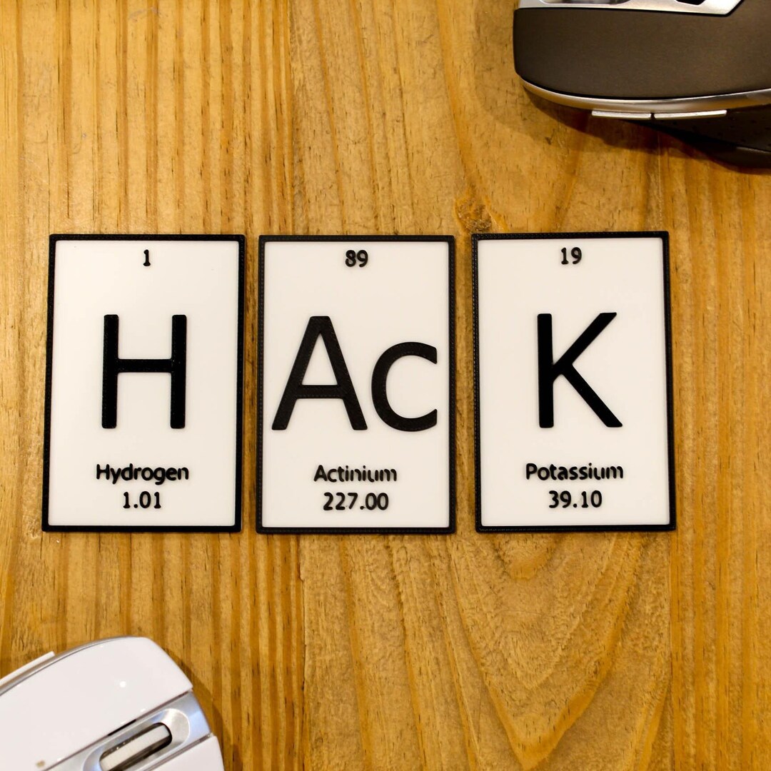 Hack | Periodic Table of Elements Wall, Desk or Shelf Sign - Etsy UK