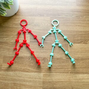 Fidget Adjustable STICK FIGURES 8 Tall Flexible Articulating 3d Printed ...