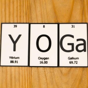 Yoga | Periodic Table of Elements Wall, Desk or Shelf Sign - Etsy