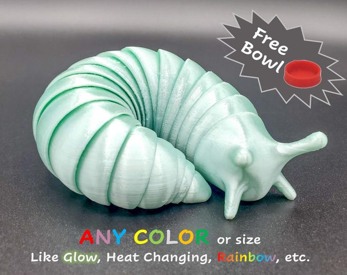 3D Printed Articulating Grub | Flexi Fidget, Cute Fidget Toy, Hand ...