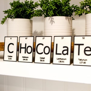 Chocolate Periodic Table of Elements Wall, Desk or Shelf Sign - Etsy