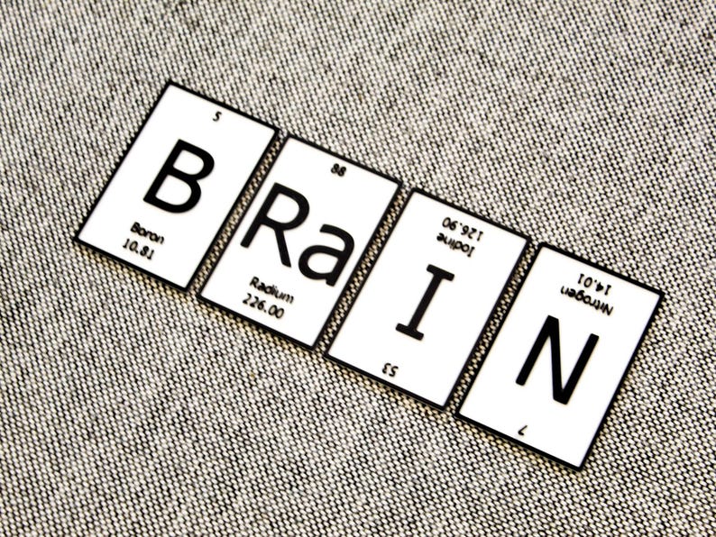Brain | Periodic Table of Elements Wall, Desk or Shelf Sign - Etsy