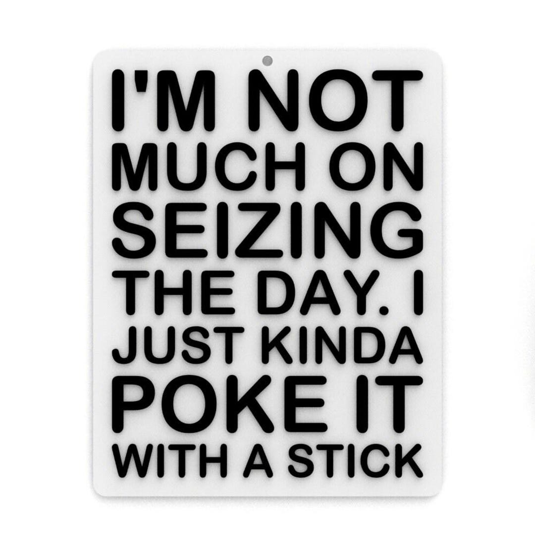 Funny Sign: I'm Not Much on Seizing the Day - 3D PLA Decor - Etsy