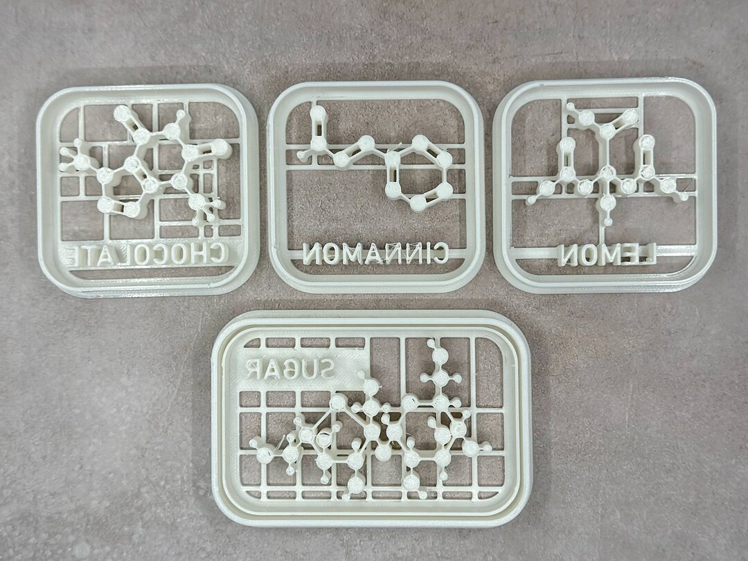 Cookie Cutter Set of 4 Actual Molecules sugar chocolate cinnamon lemon ...