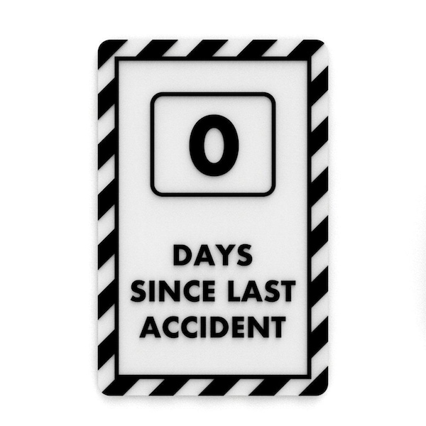 Days Since Last Accident Sign - Etsy
