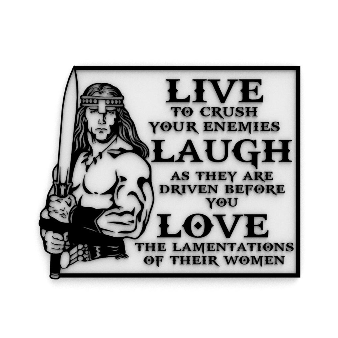 3D Printed Crush Your Enemies Wall Decor Warrior Spirit Sign - Etsy