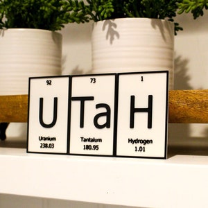 Utah Periodic Table of Elements Wall, Desk or Shelf Sign - Etsy